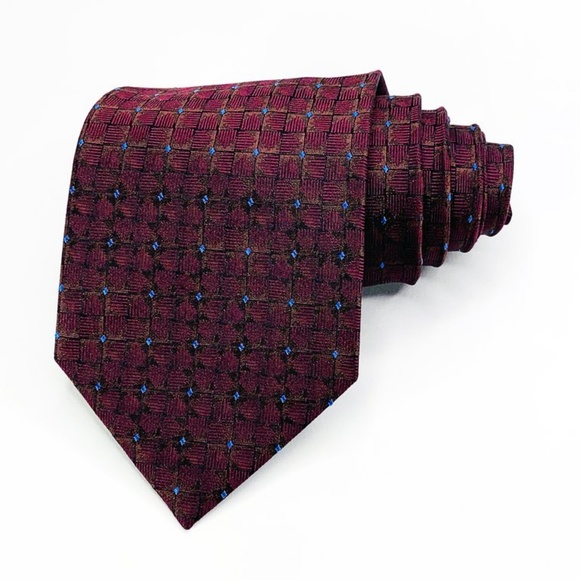 Kenneth Cole | Accessories | Kenneth Cole Tie 0 Silk Red Geometric ...
